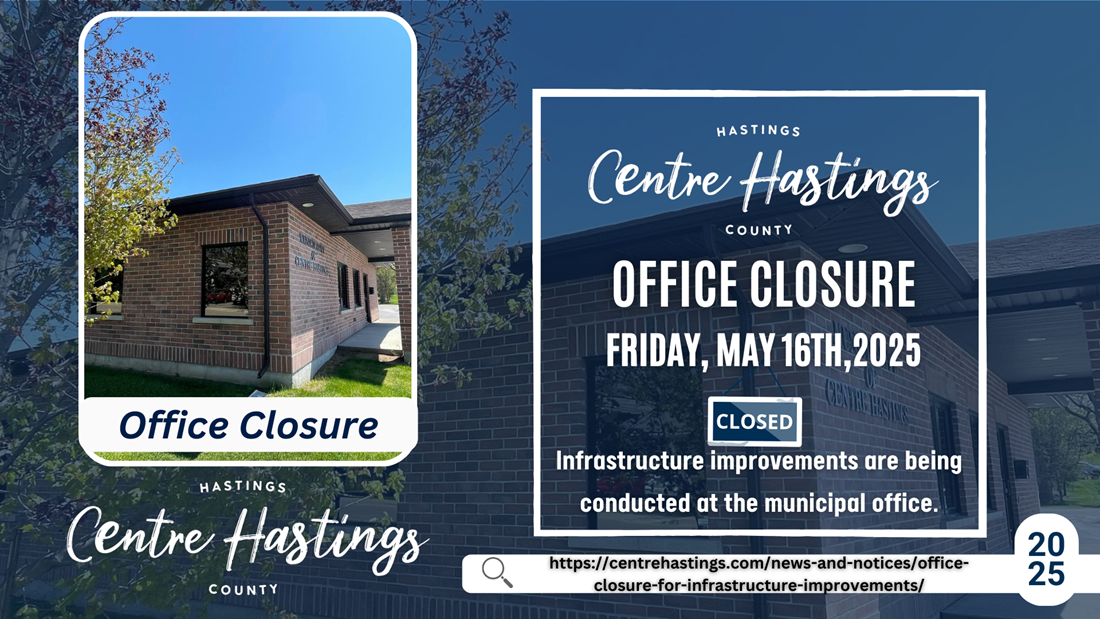 Office Closure For Infrastructure Improvements - Municipality of Centre ...