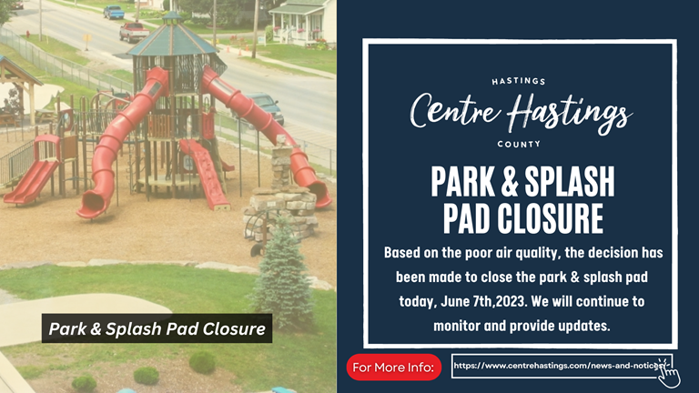 June 7th, 2023 Important Notice: Park & Splash Pad Closed Due to Air ...