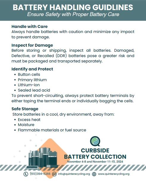 Quinte Waste Solutions 2024 Fall Curbside Battery Collection Dates ...