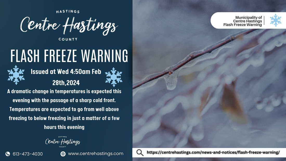 Flash Freeze Warning - Municipality of Centre Hastings
